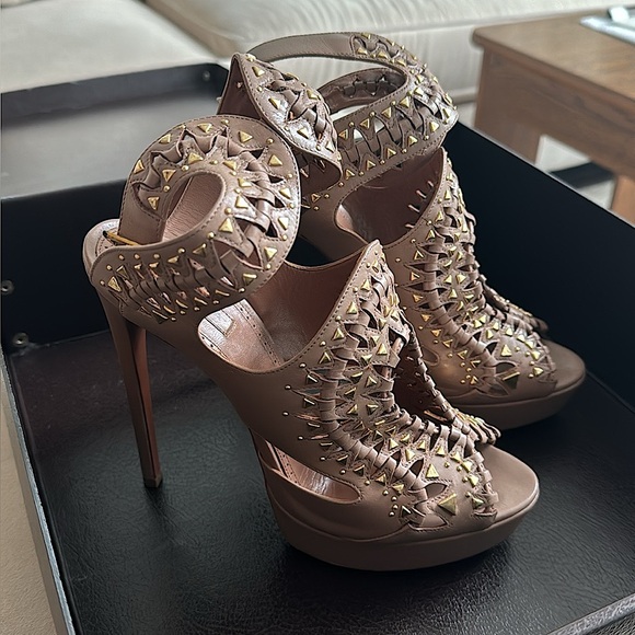 Alaia | Shoes | Alaia Gold Studded Platform Heels Originally 995 | Poshmark